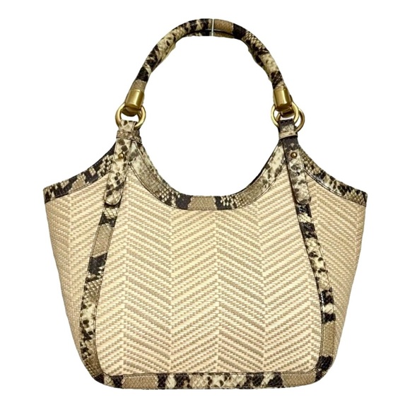 Brahmin | Bags | Brahmin Rare Woven Giselle Natural Galerieraffiarattan ...
